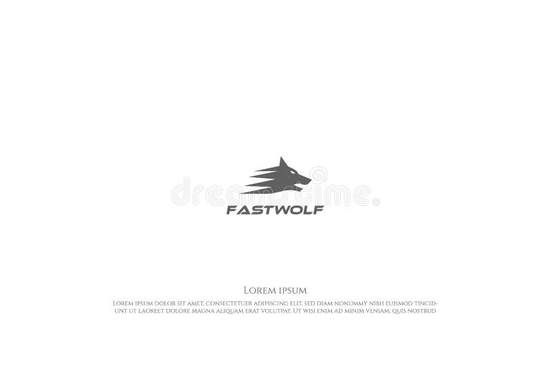Simple Minimalist Fast Speed Wolf Dog Head Logo Design Vector Stock ...