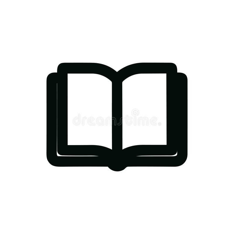 Simple Outline Open Book Minimalist Flat Icon Stock Illustration - Illustration of diary ...