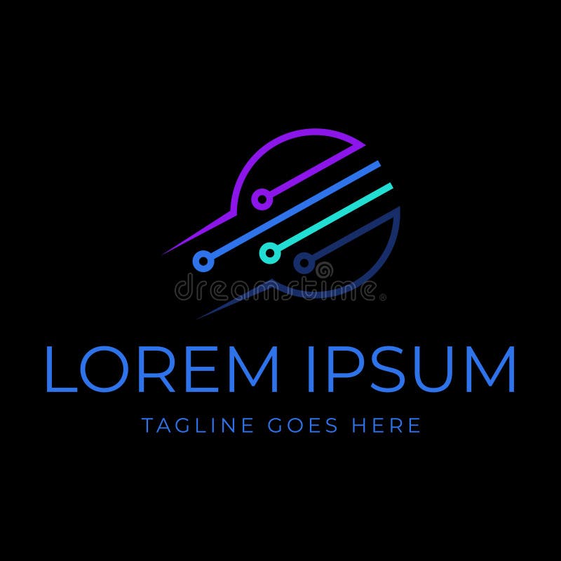 Simple Minimalist Futuristic Tech Technology Icon Illustration Design ...