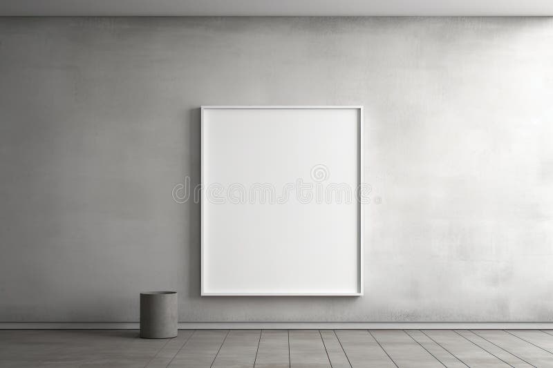 Simple Minimalist Gallery Setup with an Empty Photo Frame on a Clean ...