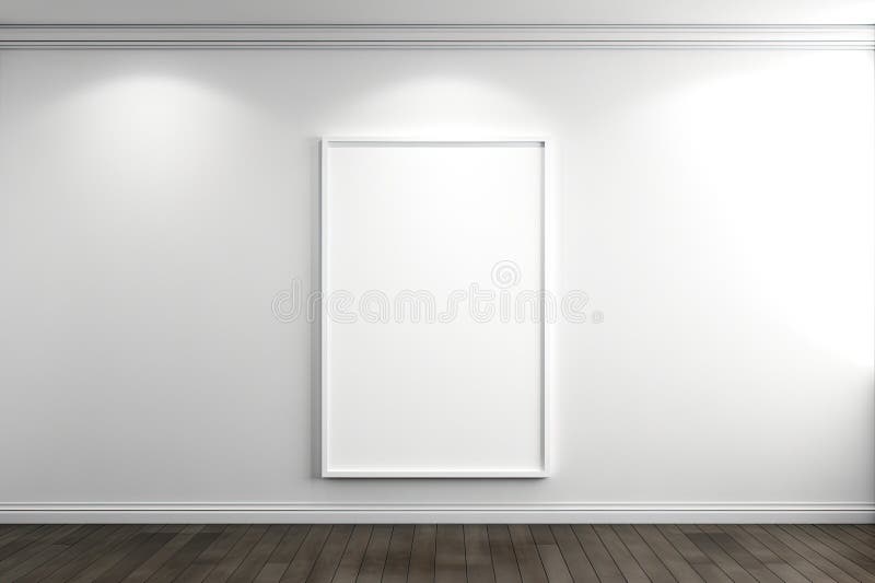 Simple Minimalist Gallery Setup with an Empty Photo Frame on a Clean ...