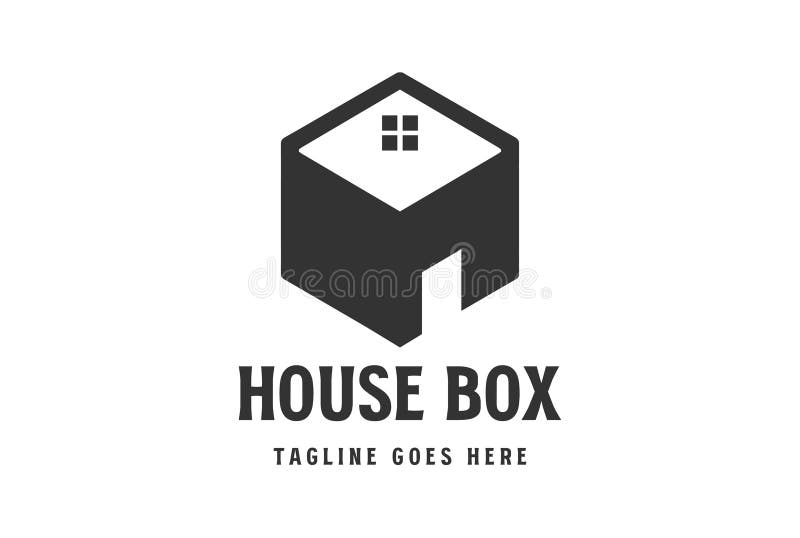 Simple Minimalist Geometric Box Cube House for Real Estate Logo Stock ...
