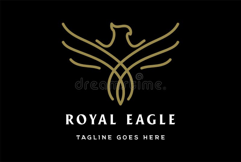 Simple Minimalist Golden Eagle Hawk Falcon Phoenix Monogram Logo Design Vector Stock Vector ...