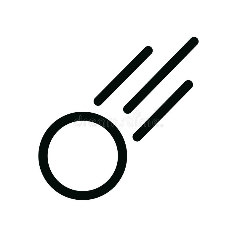 Minimalist Outline Falling Comet Fireball Sign Icon Stock Illustration ...
