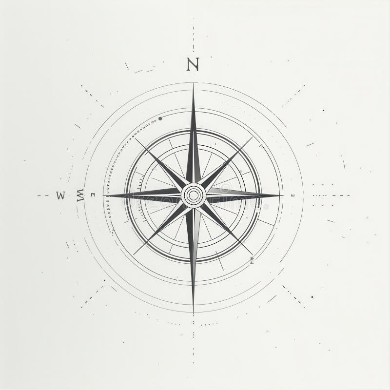 A Simple, Minimalist Illustration of a Compass, Perfect for Navigation ...