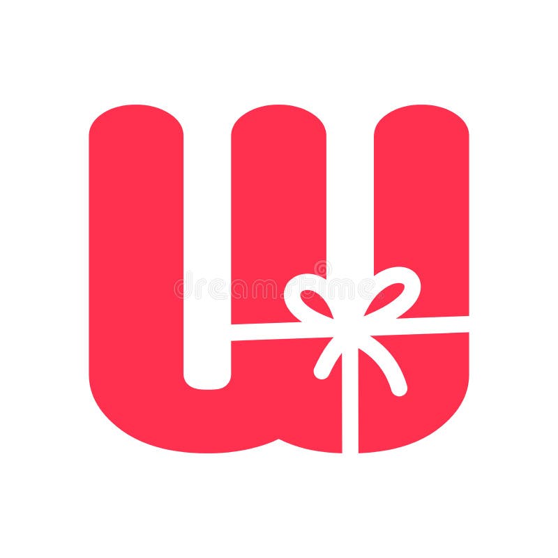 Simple Initial W gift logo stock vector. Illustration of greeting ...