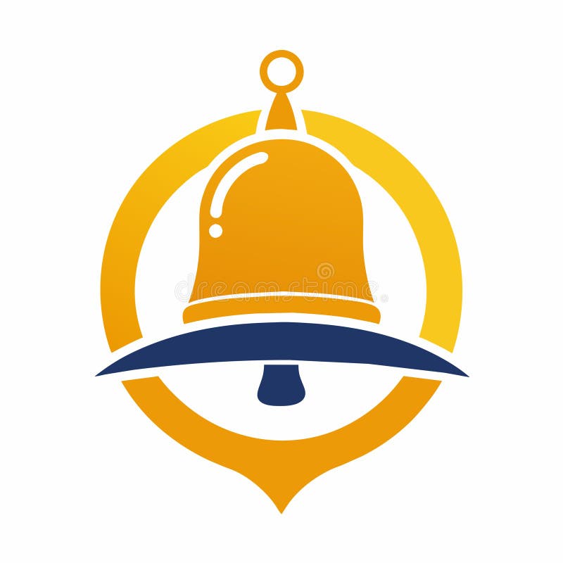 A Simple, Minimalist Illustration of a School Bell within a Circular ...