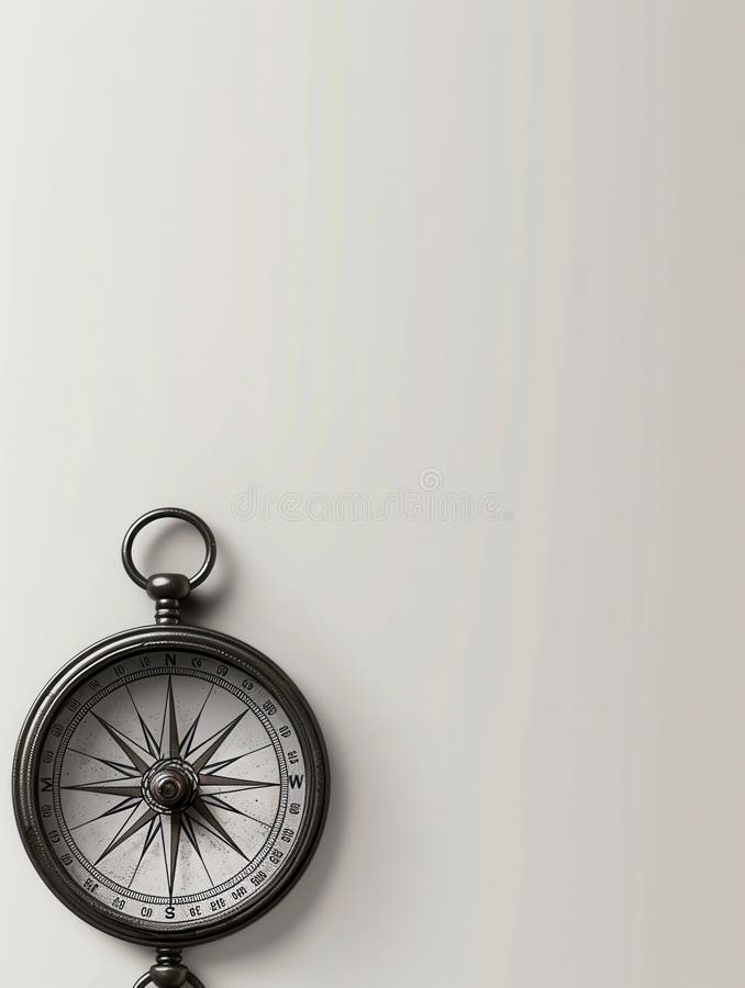 A Simple, Minimalist Image of a Classic Compass on a White Background ...
