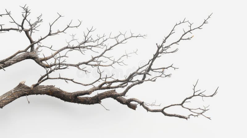 A Simple, Minimalist Image of a Tree Branch Against a White Background ...