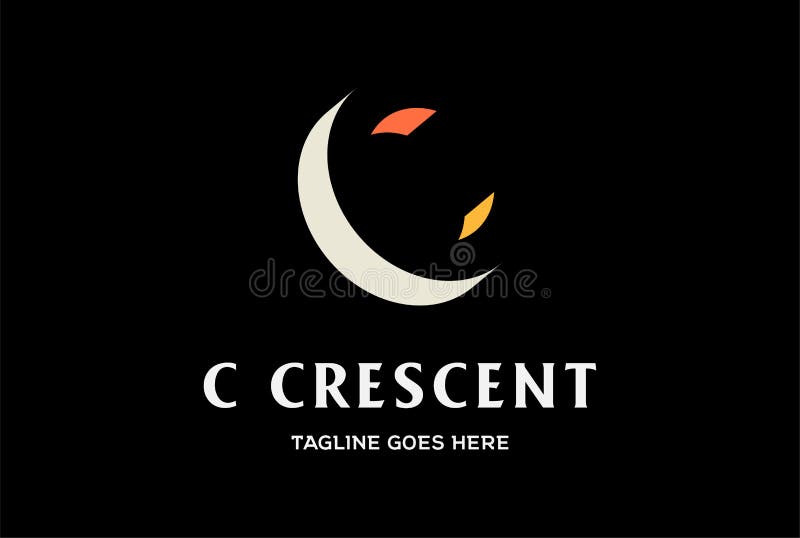 Simple Minimalist Initial Letter C for Crescent Moon Logo Design Vector ...