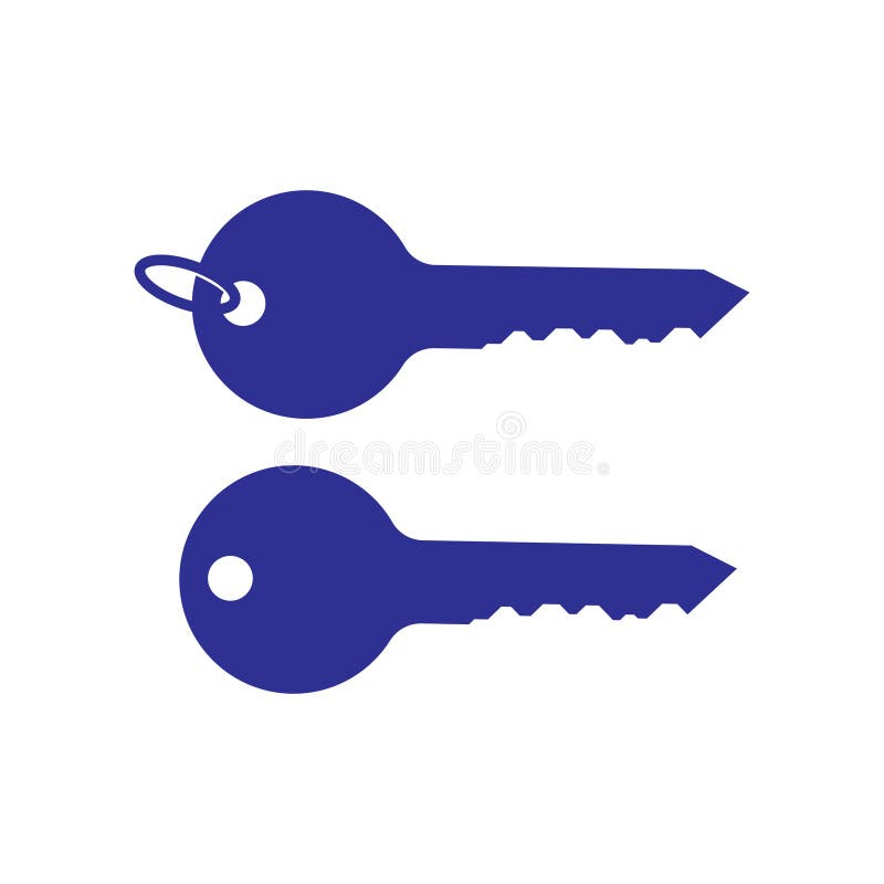 Simple Minimalist Key Chain Icon Illustration Silhouette Design Stock ...