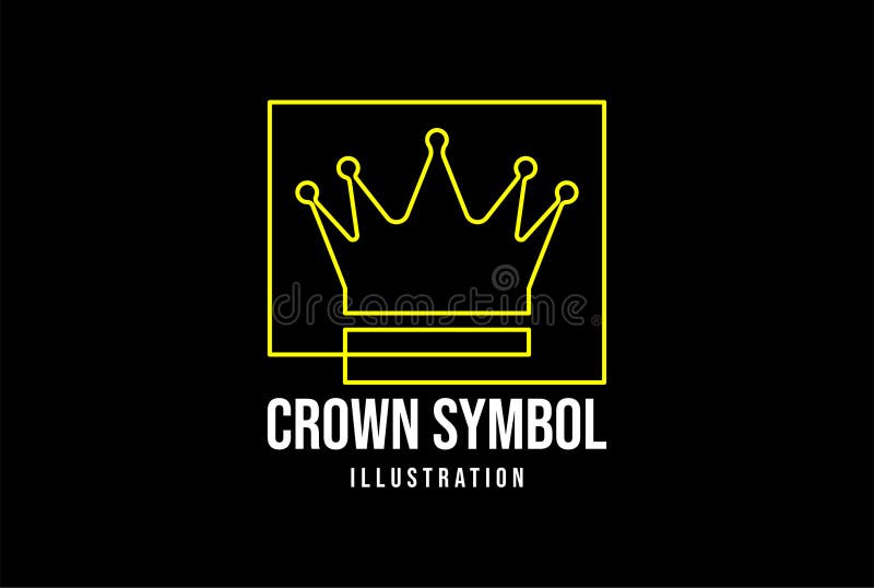 Simple Minimalist King Queen Crown Line Symbol Icon Illustration Vector ...