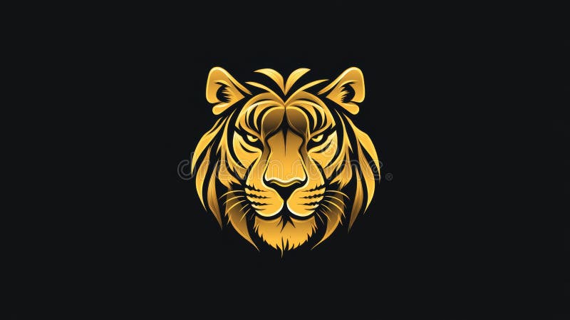 Simple Minimalist Lion Head Logo Template Design Generative AI Stock ...