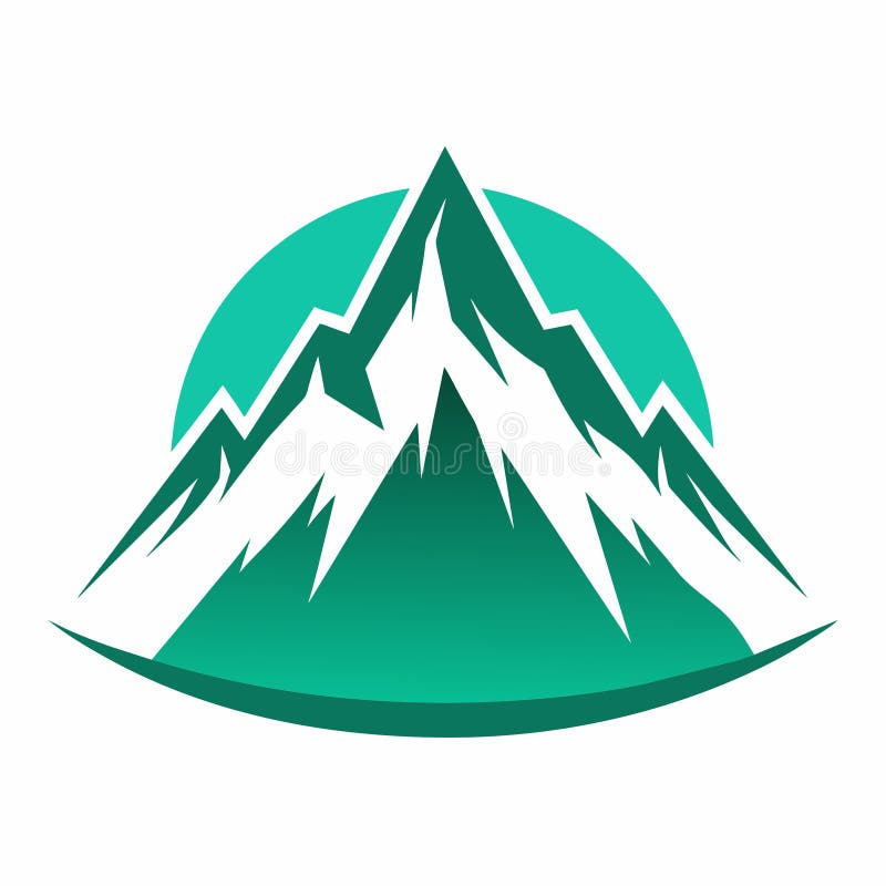 A Simple, Minimalist Logo Design Featuring a Green Mountain Silhouette ...