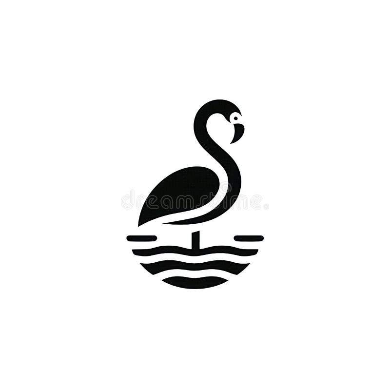 Cute Flamingo Logo Design Black White Outline Stock Photos - Free ...