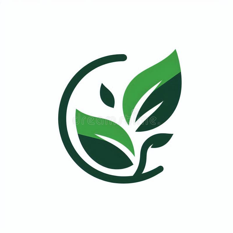 Simple and Minimalist Logo or Icon of a Green Leaf Stock Illustration ...