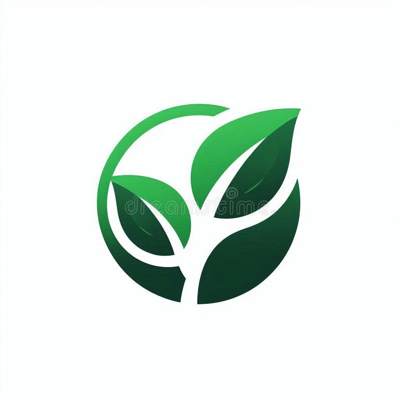 Simple and Minimalist Logo or Icon of a Green Leaf Stock Illustration ...