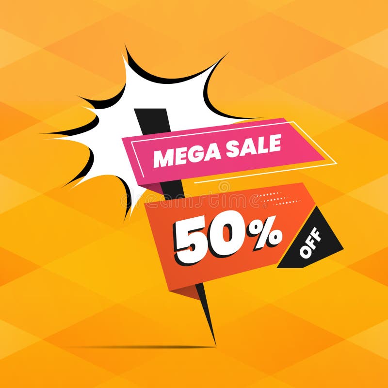 Simple Minimalist Mega Sale Badge Template Design for Banner Stock ...