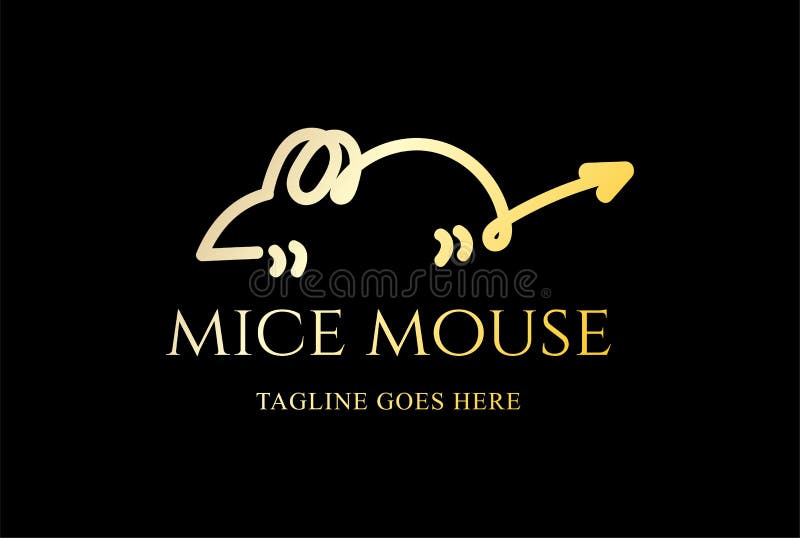 Simple Minimalist Mice Mouse Rat Line Monogram Logo Design Stock Vector ...