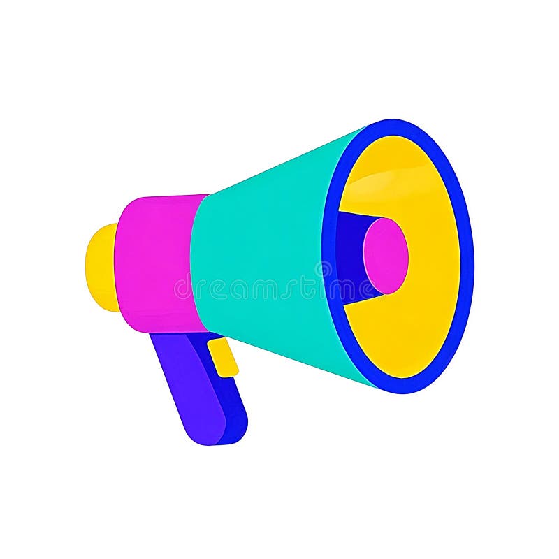 Simple, Minimalist, Modern, and Colorful Megaphone Icon on White ...