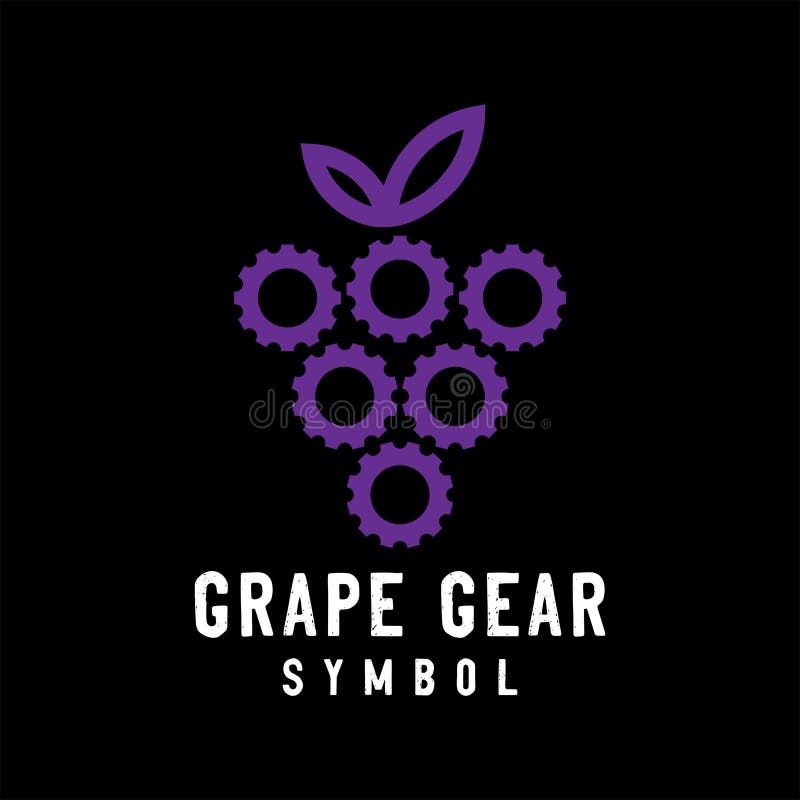 Simple Minimalist Modern Fruit Grape Gear Icon Symbol Illustration ...