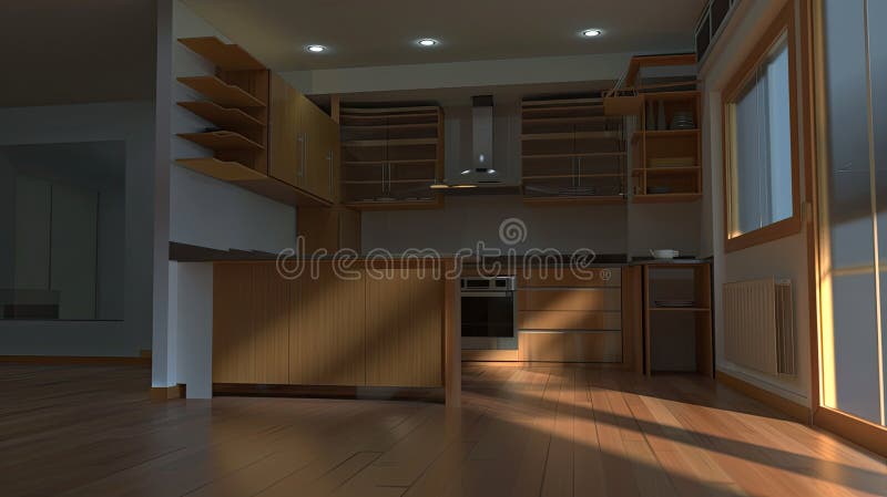 A Simple Minimalist Modern Gourmet Kitchen Featuring Natural Oak ...