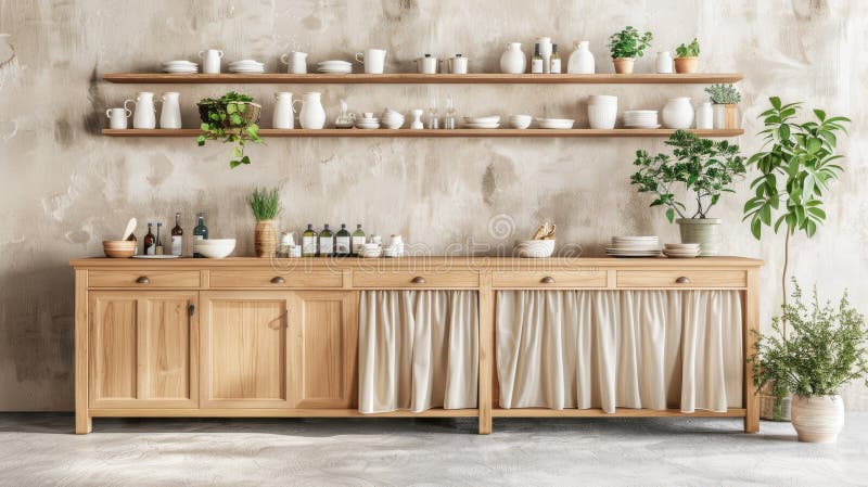 A Simple Minimalist Modern Gourmet Kitchen Featuring Natural Oak ...