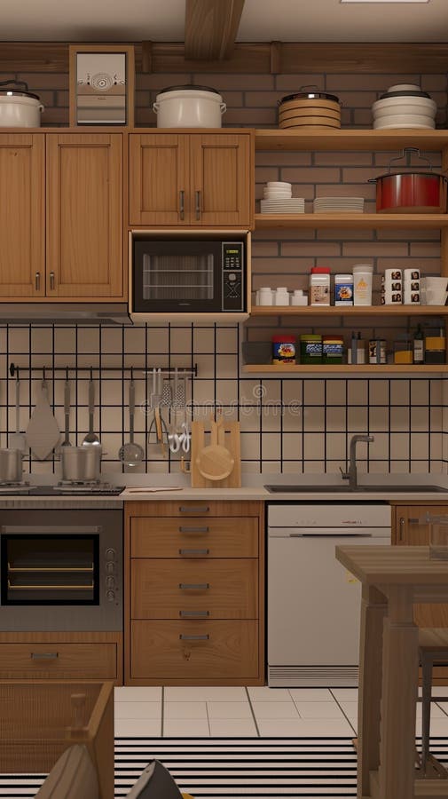 A Simple Minimalist Modern Gourmet Kitchen Featuring Natural Oak ...