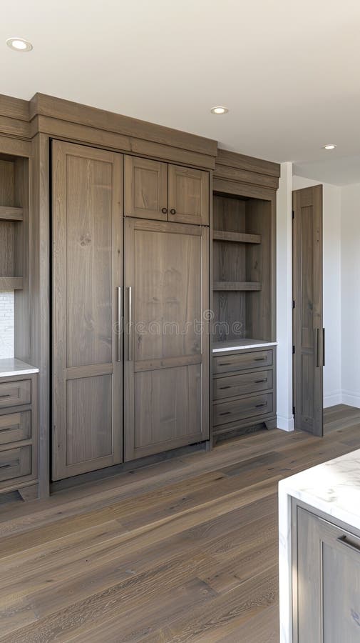 A Simple Minimalist Modern Gourmet Kitchen Featuring Natural Oak ...