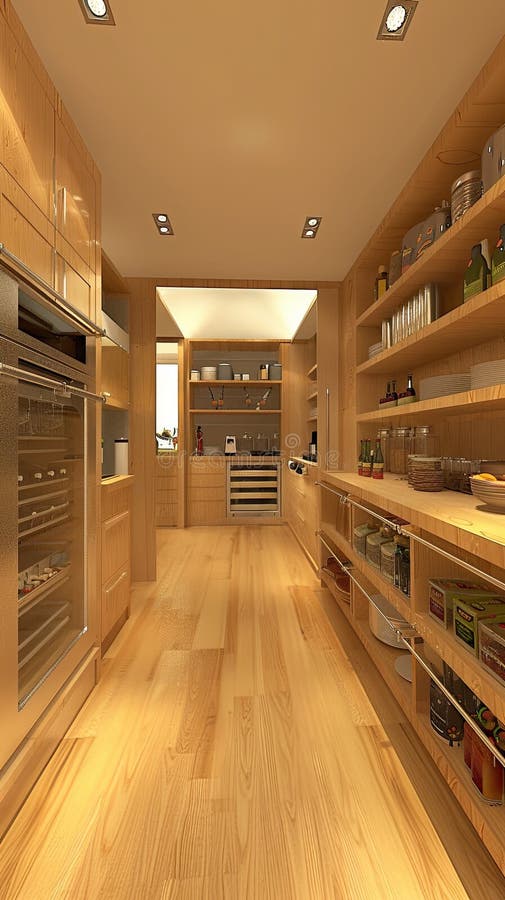 A Simple Minimalist Modern Gourmet Kitchen Featuring Natural Oak ...