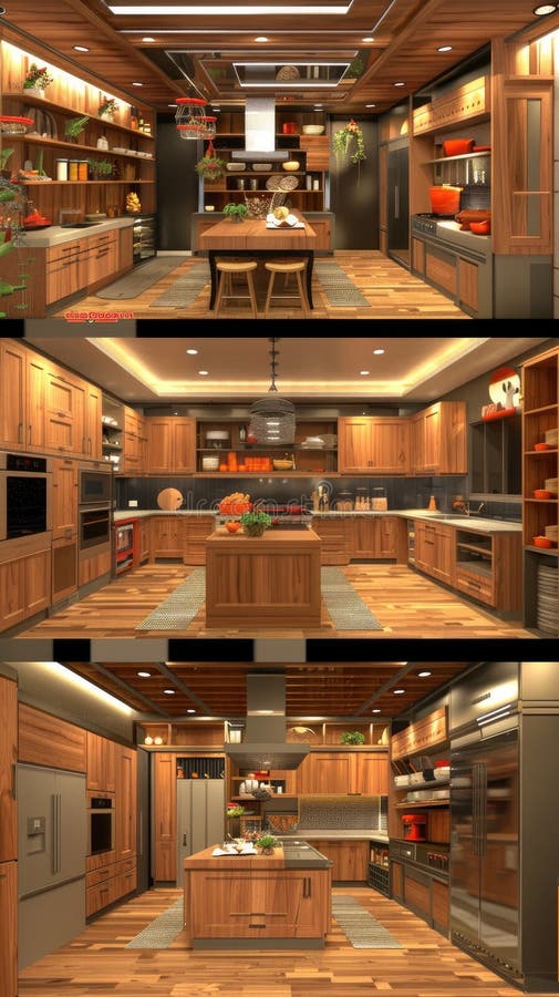 A Simple Minimalist Modern Gourmet Kitchen Featuring Natural Oak ...