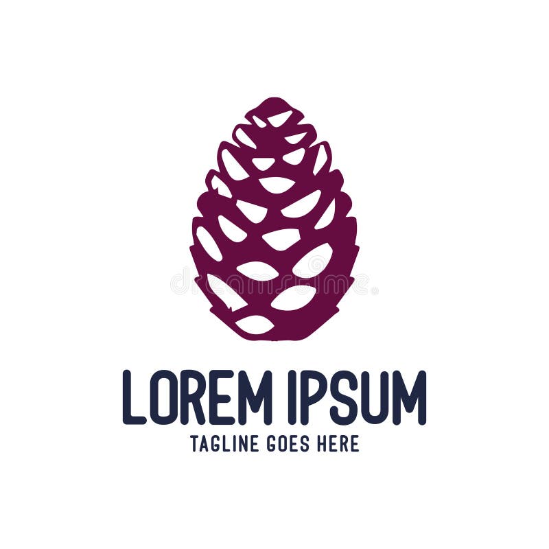 Simple Minimalist Pine Cone Illustration Logo Design Stock Vector - Illustration of cypress ...