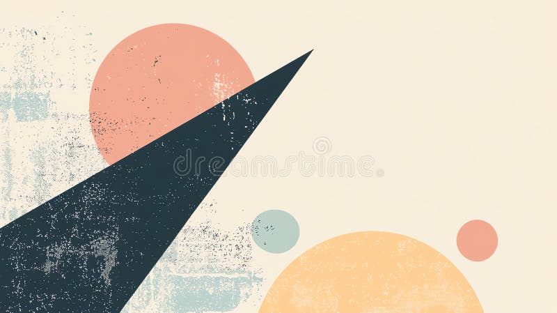 Simple Minimalist Poster with Geometric Shapes and Soft Colors Stock ...
