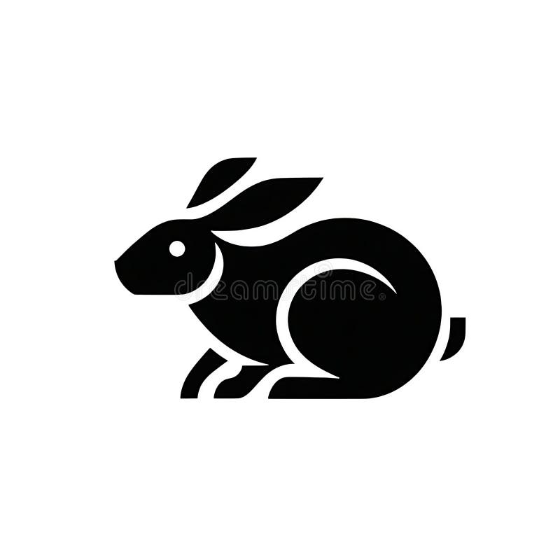 A Simple and Minimalist Rabbit Icon Stock Illustration - Illustration ...