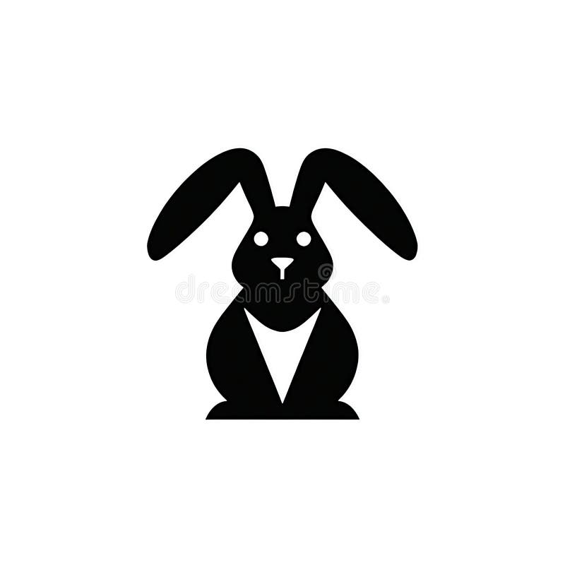 A Simple and Minimalist Rabbit Icon Stock Illustration - Illustration ...