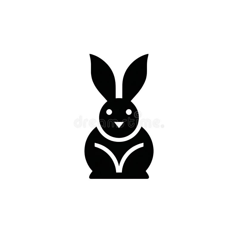 A Simple and Minimalist Rabbit Icon Stock Illustration - Illustration ...