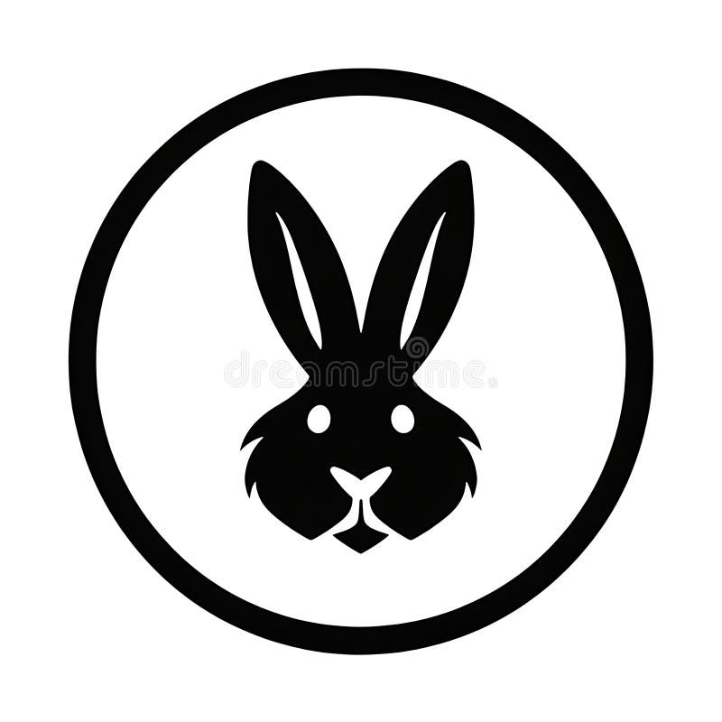 A Simple and Minimalist Rabbit Icon Stock Illustration - Illustration ...
