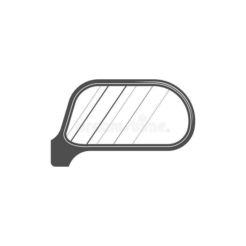 Simple Minimalist Rear View Car Mirror Reflection Icon Illustration ...