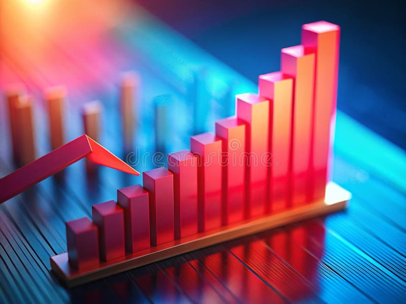 Simple Minimalist Red Upward Trend Chart Visualizing Positive Growth ...