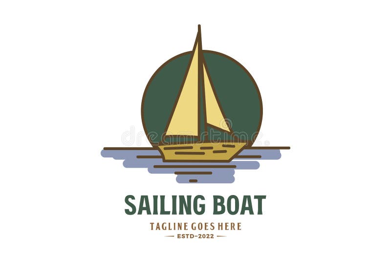 Simple Minimalist Sailing Boat for Ocean Nautical Logo Stock Vector ...