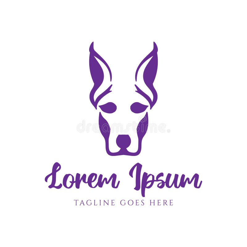Simple Minimalist Sniffer Doberman Dog Head Face Logo Design Stock ...