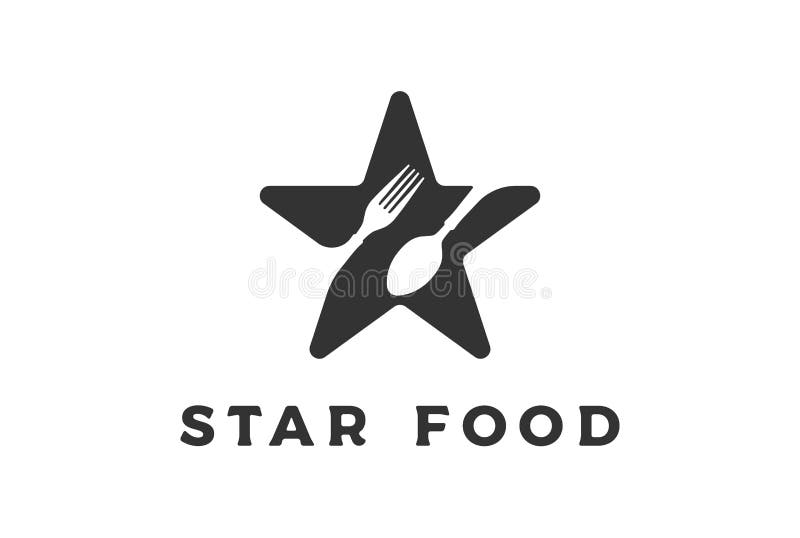 Simple Minimalist Star with Fork Spoon for Cook Chef Restaurant ...