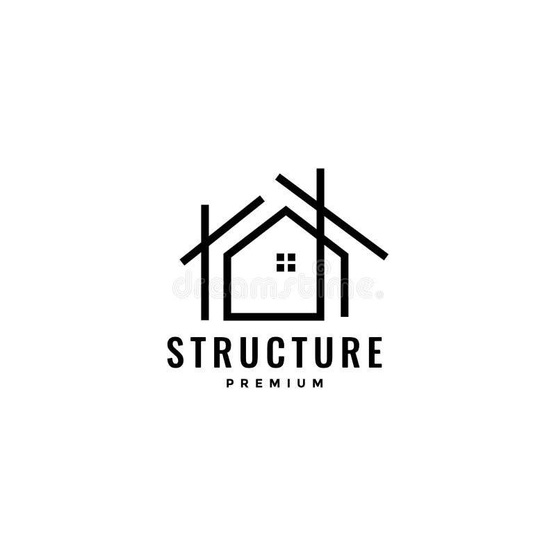Simple Minimalist Structure Architect Home Logo Stock Vector ...