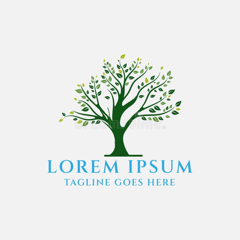 Simple Minimalist Tree of Life Logo, Oak Banyan Maple Tree Illustration ...