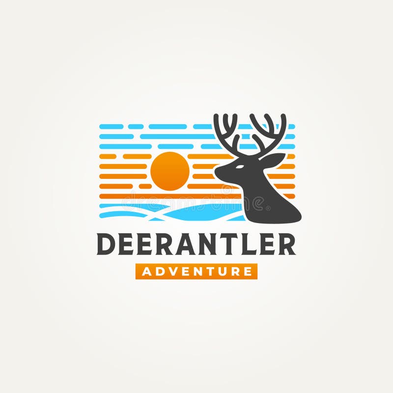 Simple Minimalist Wild Deer Adventure Icon Logo Vector Illustration ...