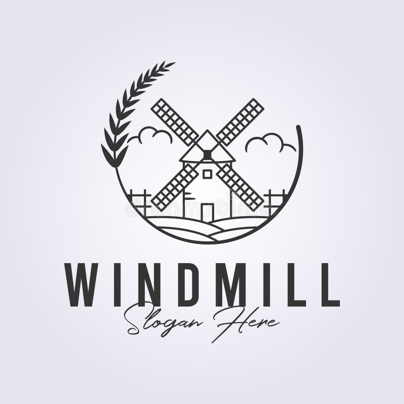 Simple Minimalist Windmill Logo Template Design, Vector Illustration ...