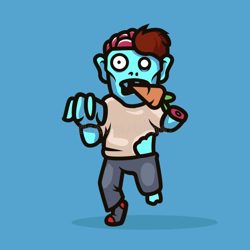 Simple and Minimalist Zombie Mascot Illustration Design Stock Vector ...