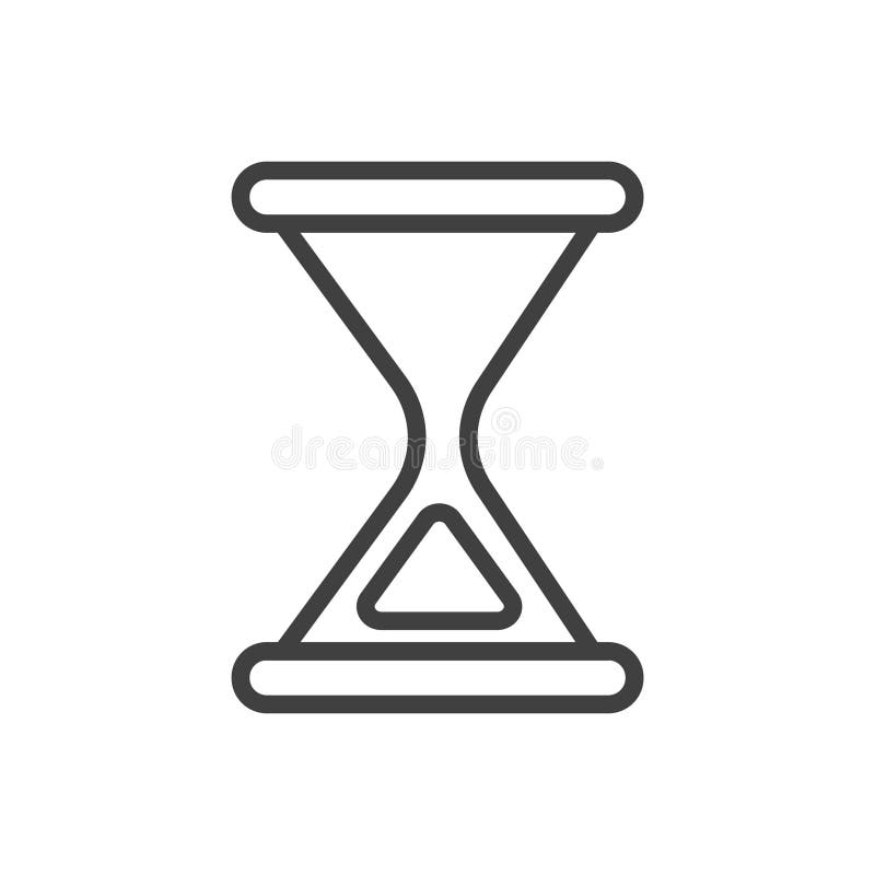 Simple Minimalistic Black and White Hourglass Icon Vector. Vector ...