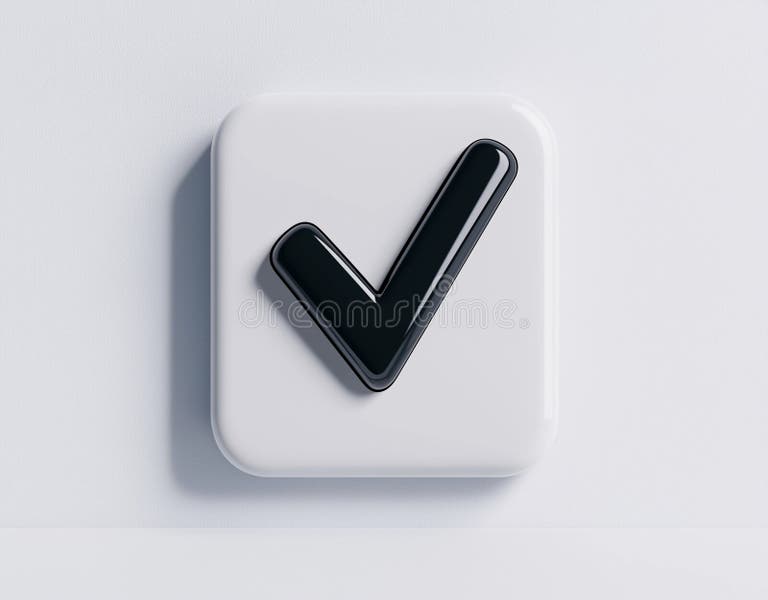 Simple and Minimalistic 3D Icon of Checkmark in Square, Symbolizing ...