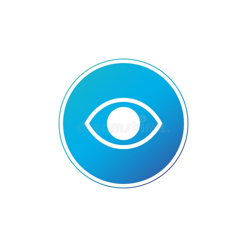 Simple Minimalistic Eye Icon in Circle. Web or App Button. Vector ...